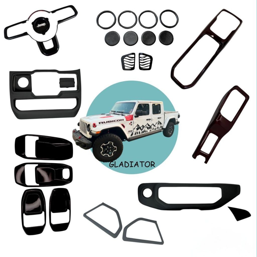 Premium INTERIOR Accent Trim Cover Package Jeep GLADIATOR JT 2019-2023 ...