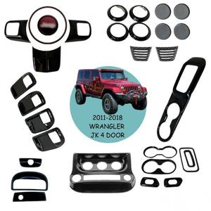 Premium INTERIOR Accent Trim Cover Package Jeep WRANGLER JK 2011-2018 ...